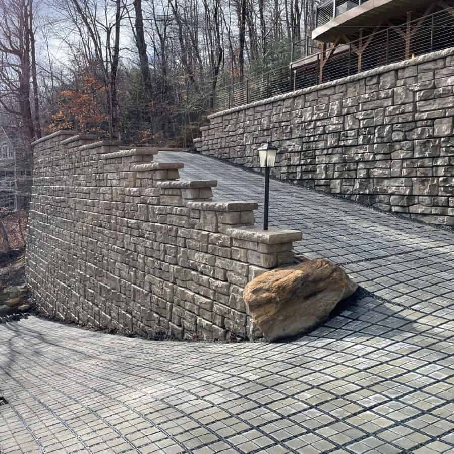 Residential Erosion Control - EcoBloxx Installation On Steep Drive